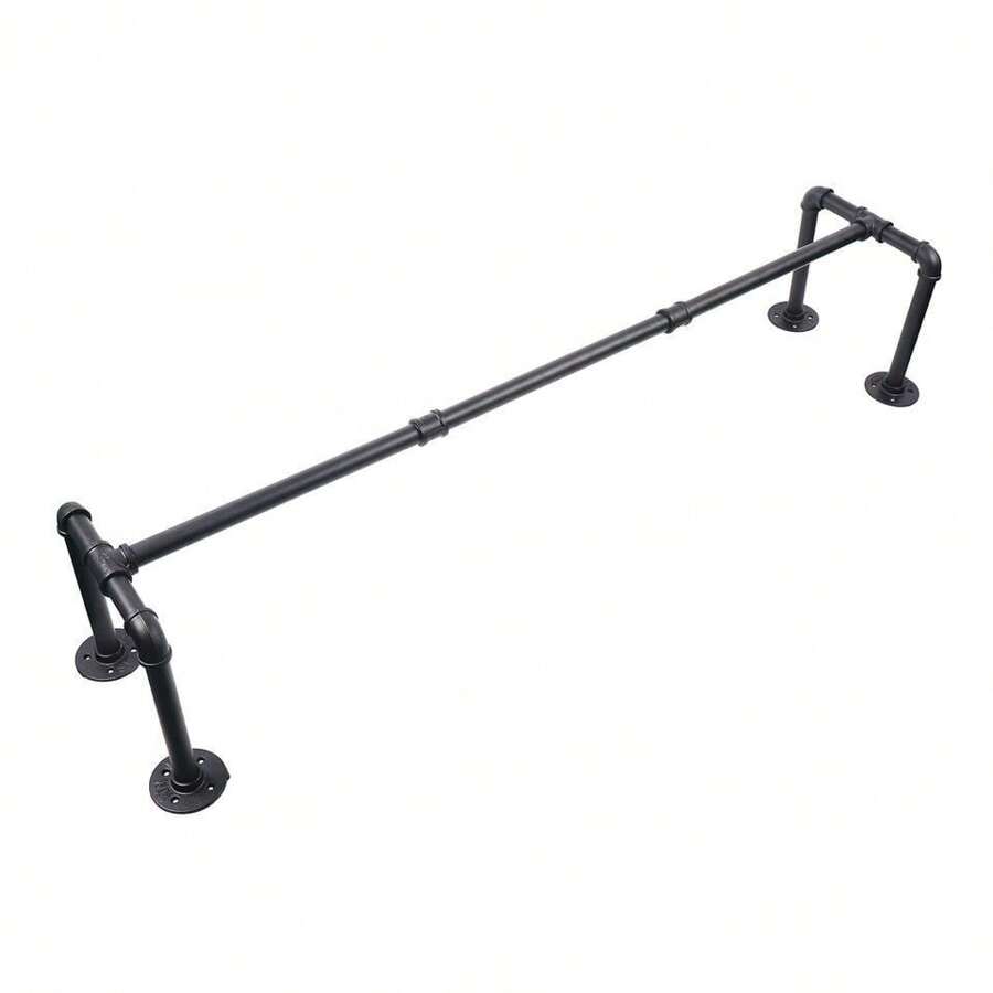 YUNRUX Wall Mounted Clothes Rail Wardrobe Rail Iron Industrial Pipe ...