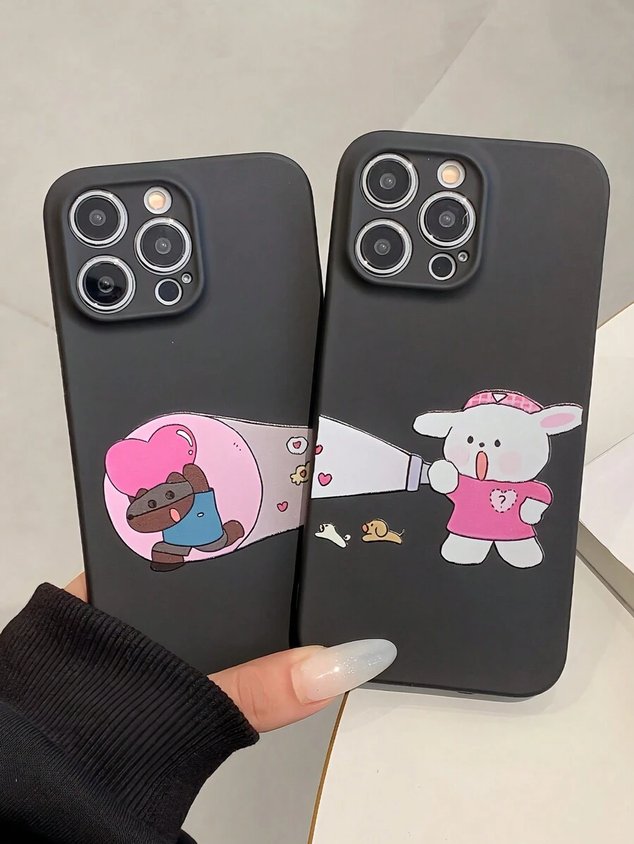 2 Pieces Set Cute Cartoon Thief Dog Pattern Ultra-Thin Anti-Drop ...