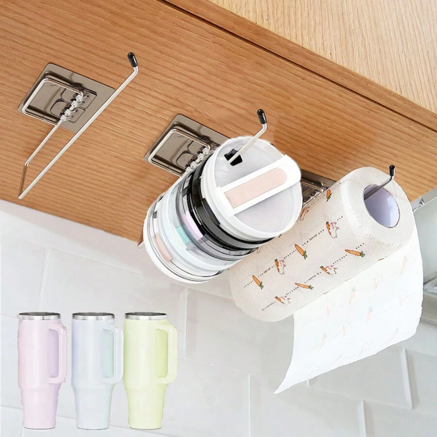 1pc Stainless Steel Paperclip Rack, No Punch Scrunchie/Necklace Hanger ...