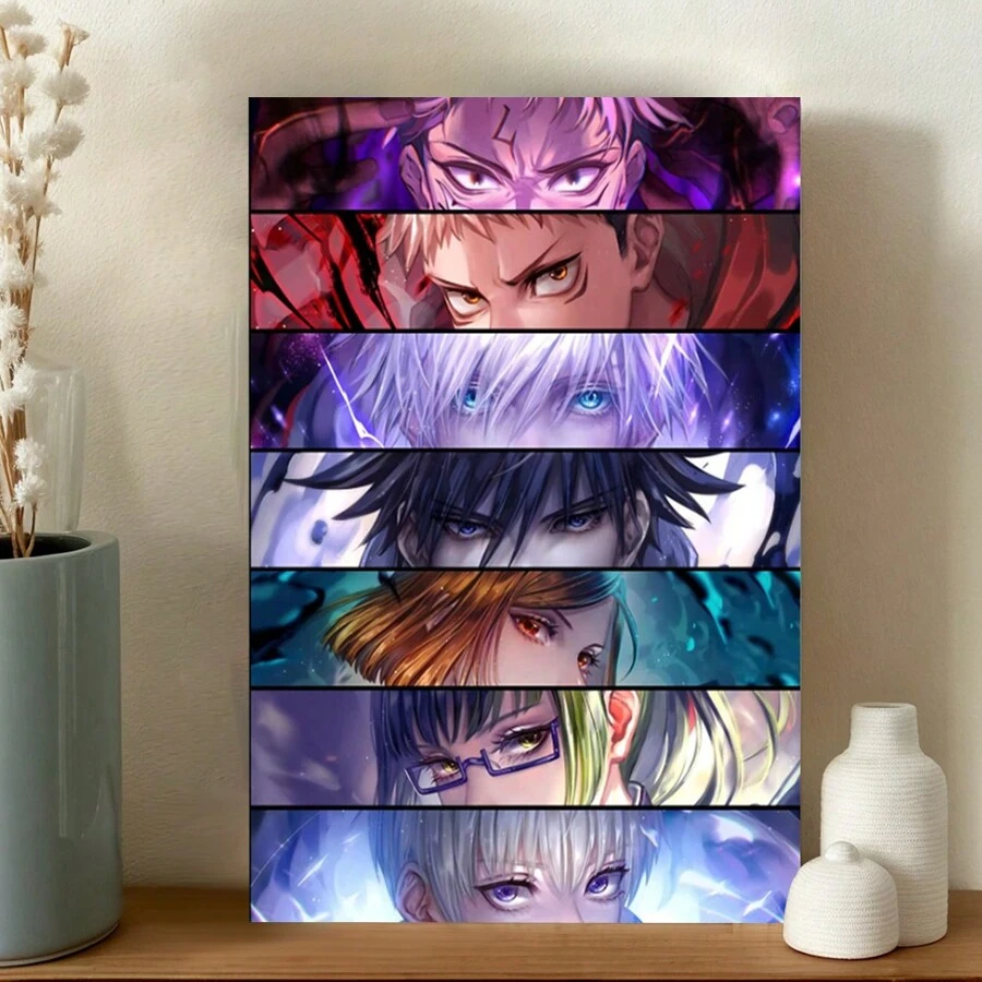 Framed Anime Poster Canvas Wall Art Framed Yuji Gojo Satoru Fushiguro ...