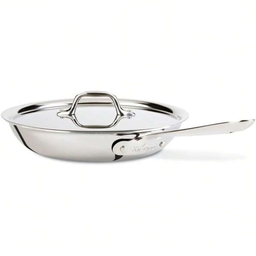 All-Clad D3 Stainless Tri-Ply Bonded Stainless Steel Fry Pan With Lid ...