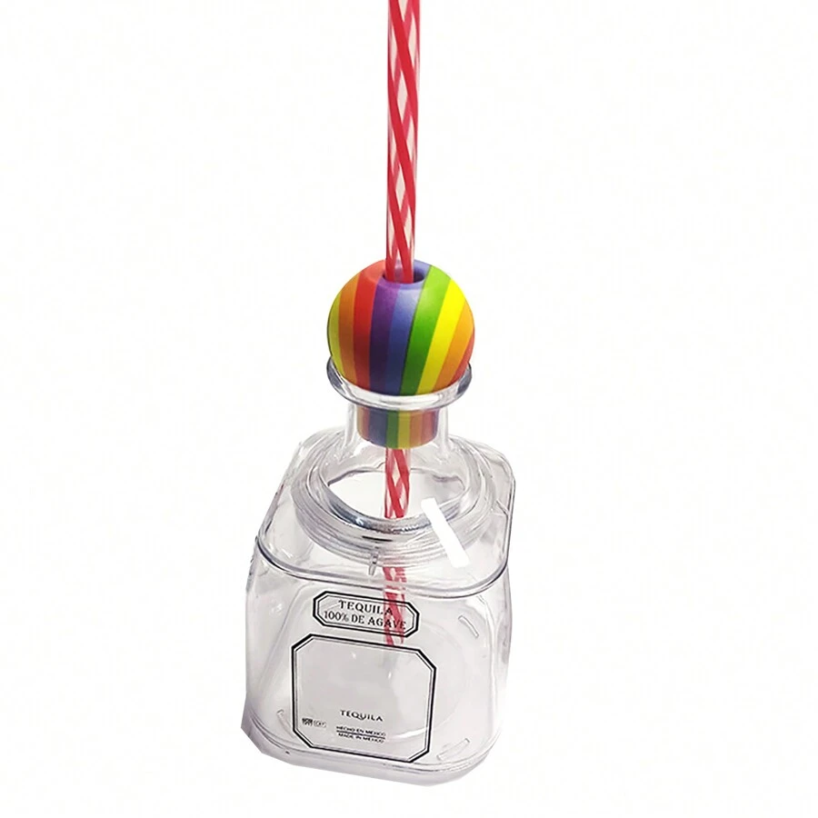 Reusable Cups With Straw Hole, Plastic Mini Patron Tequila Bottles ...