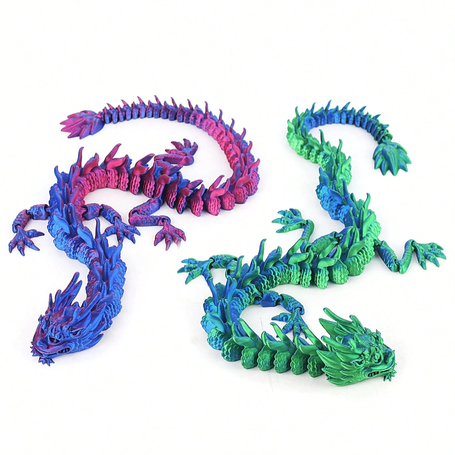 3D Printed Four Long Dragon Models With Movable Joints, 3D Printed Gift ...