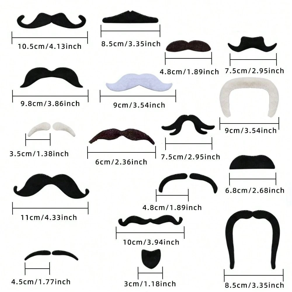 48 Pcs Fake Mustache Fake Moustache Mustaches Self Adhesive Stick On ...