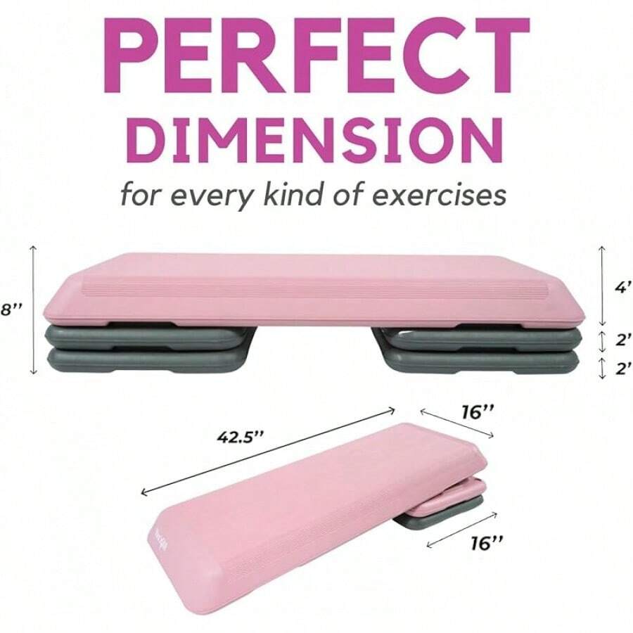 Adjustable Workout Aerobic Exercise Step Platform Health Club Size With ...