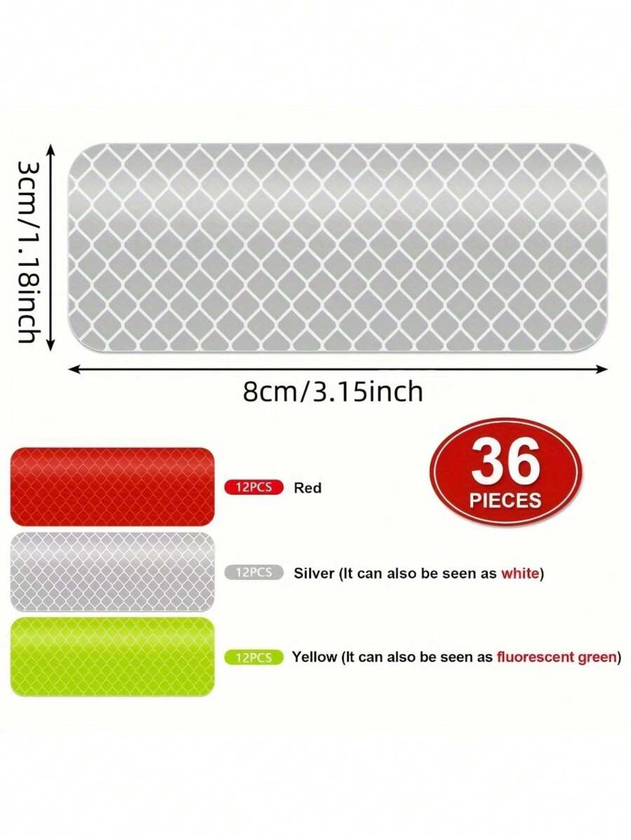 36pcs High Visibility Reflective Tape -Self-Adhesive Waterproof Safety ...
