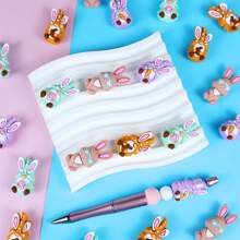 3D Silicone Beads Easter Gnome Bunny Beads Silicone Focal Beads For ...