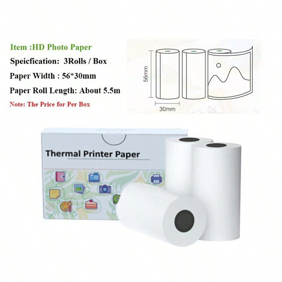 Instant Camera Refill Print Paper, HD Paper Camera,57x30mm Color Edge ...