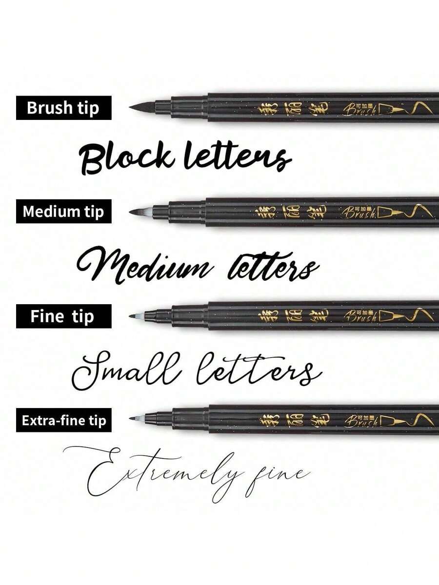 4pcs Beautiful Pen Art Special Soft Pen Calligraphy Practice Comes With ...