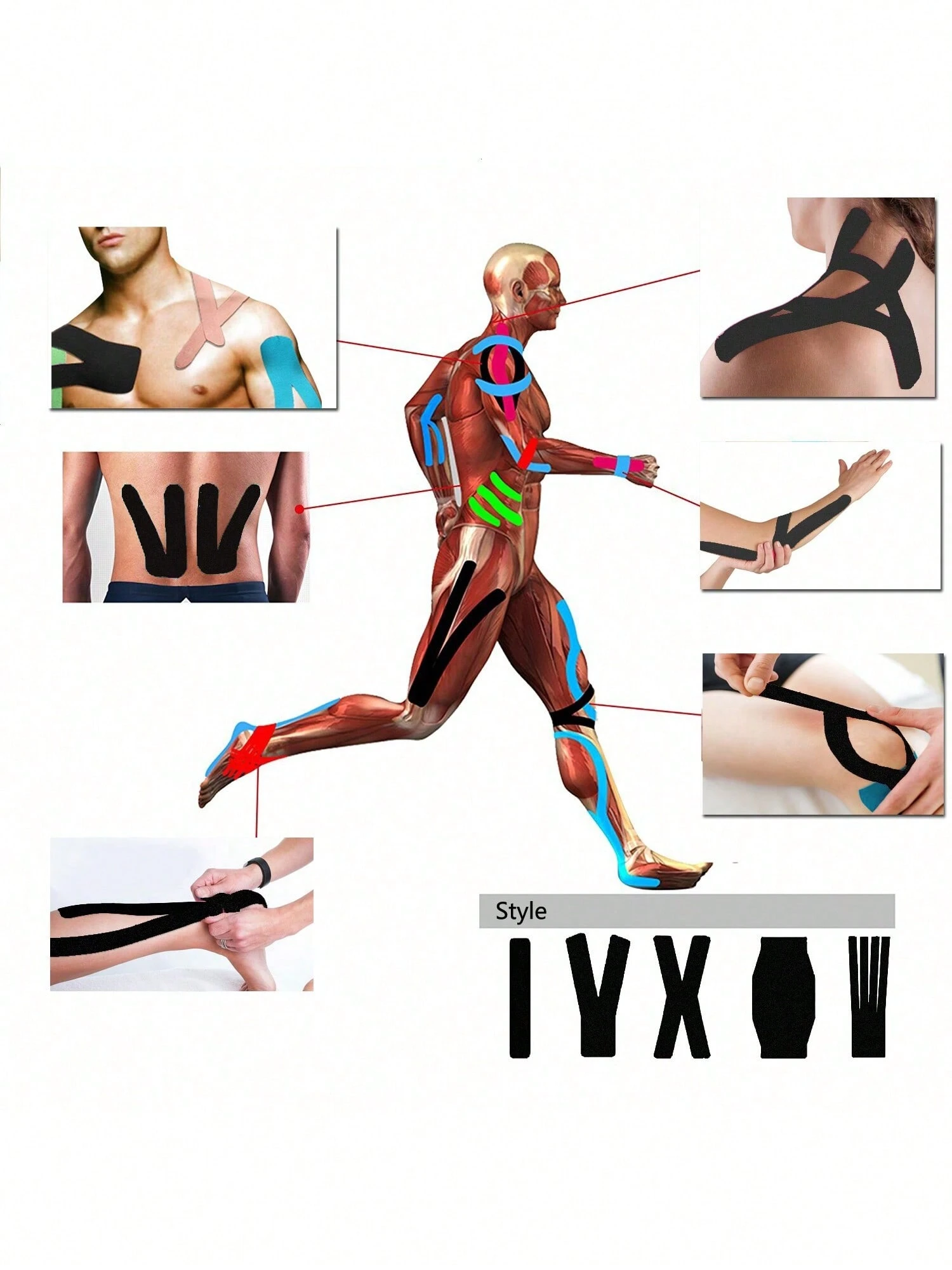 2 Rolls 2.5cm X 5m Muscle Taping Kinesiology Tape, Flexible Sports ...