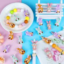 3D Silicone Beads Easter Gnome Bunny Beads Silicone Focal Beads For ...