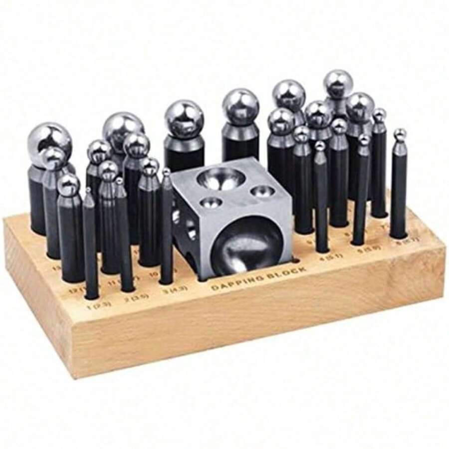 26 Piece Dapping Doming Punch Block Set 2.3 Mm To 25 Mm Jewelry Making ...