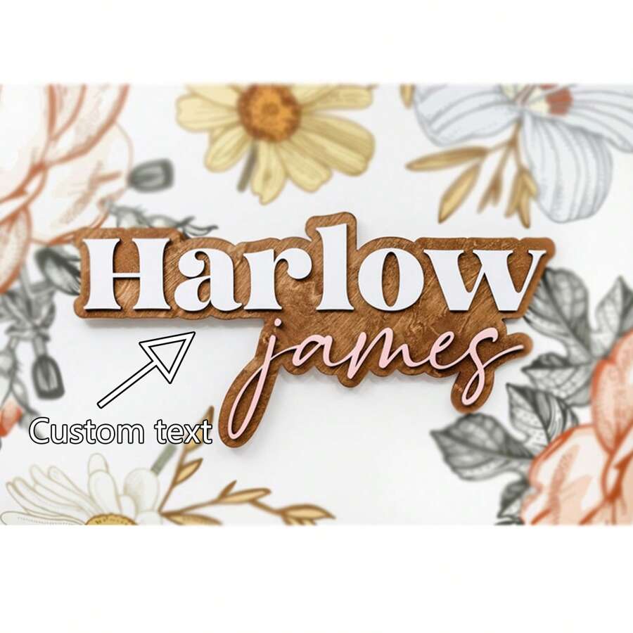 Custom 3D Outline Name Sign, Layered Names, Boho Nursery Name Sign ...