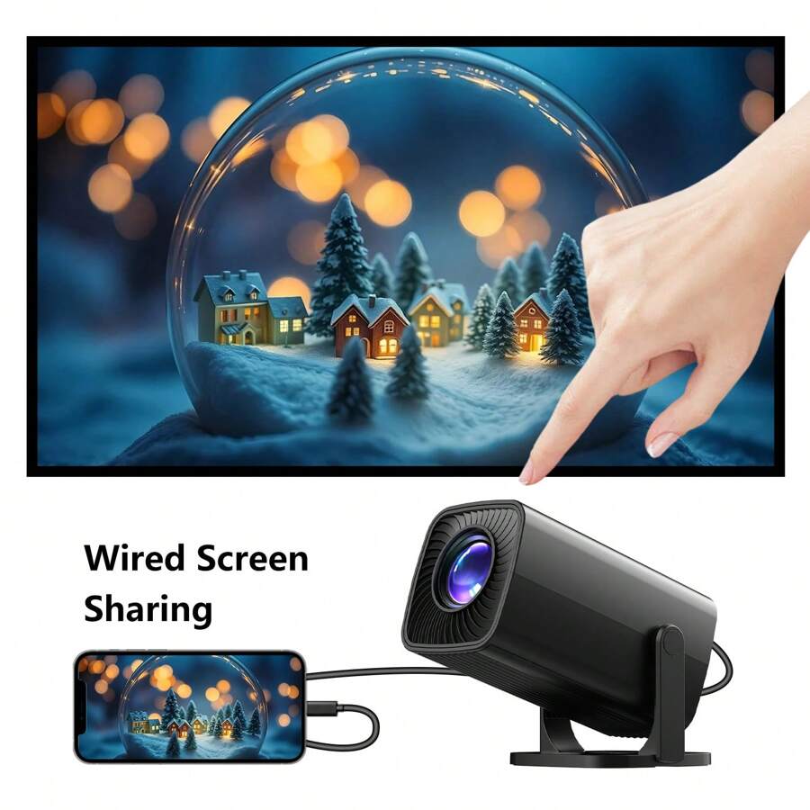 Smart Mini Projector, Wired Identical Screen Projector,HY3200,1080P ...