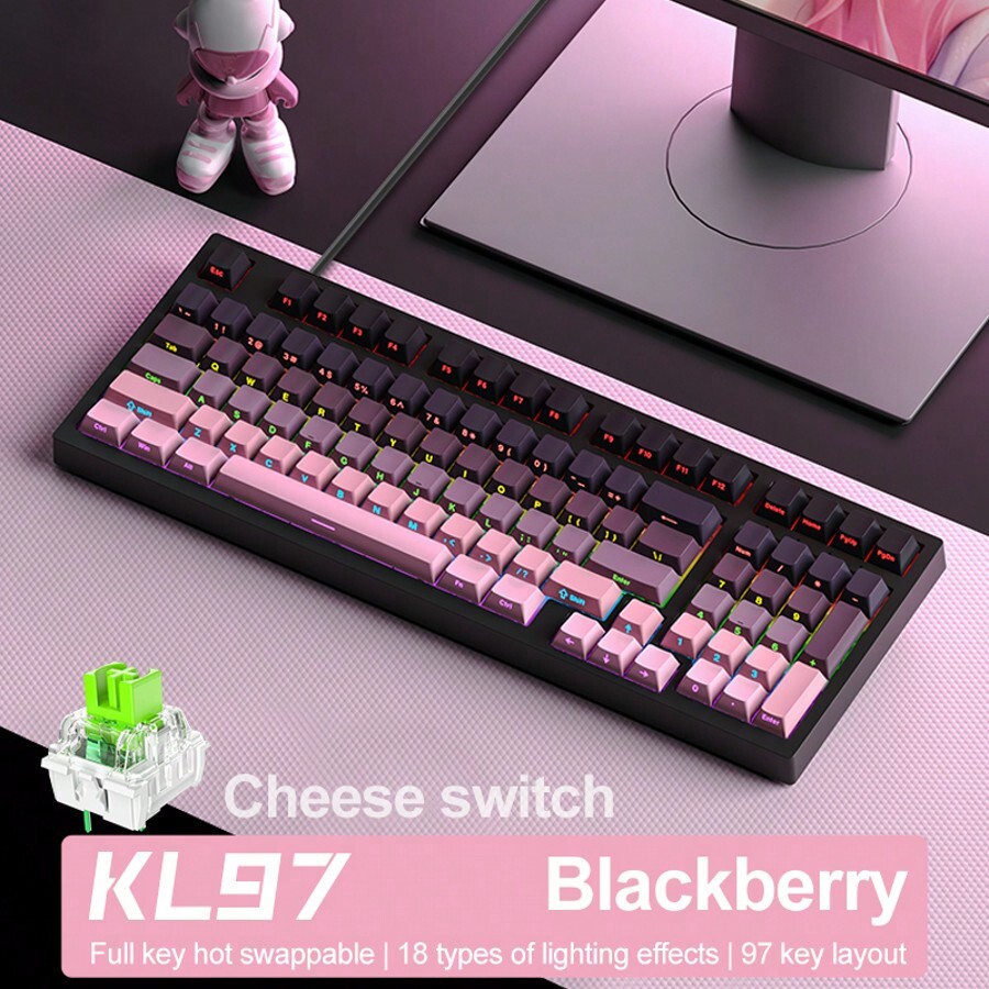 APAYADO Plug And Play Wired Mechanical Keyboard, APAYADO KL97 PBT Side ...