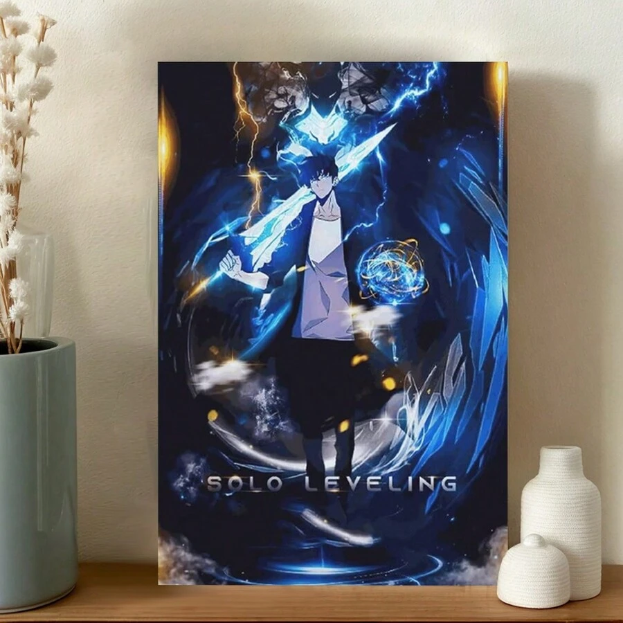 Framed Solo Leveling Anime Canvas Print Home Decorations Posters For ...