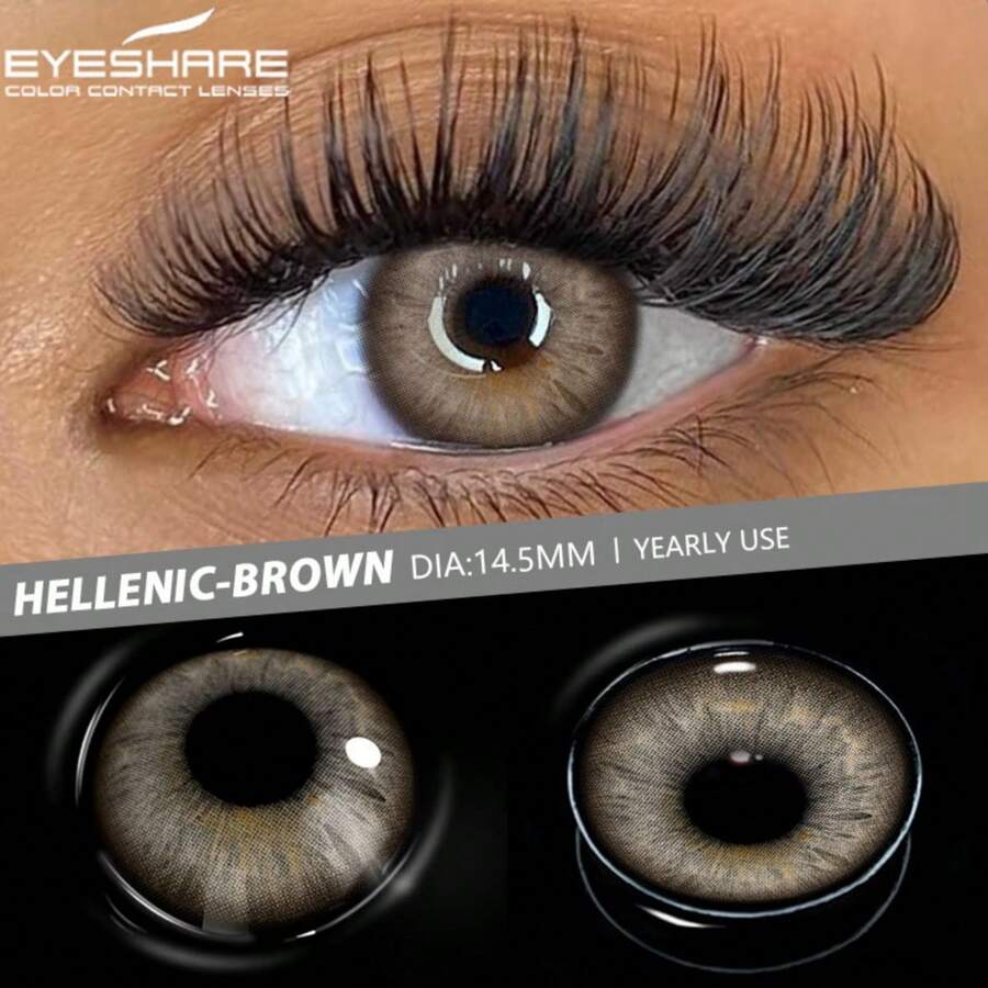 1 Paio di Lenti a contatto naturali di nuovo colore, lenti a contatto blu con pupille grigie ...