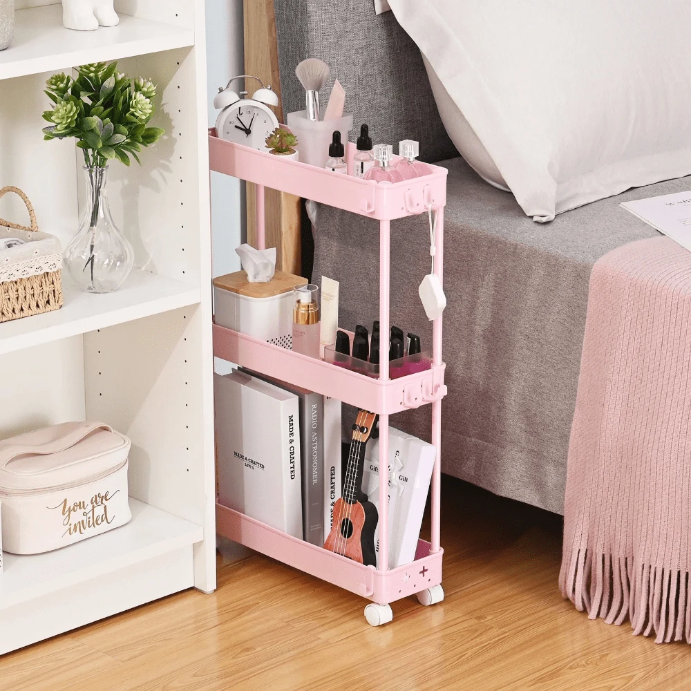 Cshidworld 4 Tier Slim Rolling Storage Cart, Bathroom Storage Organizer ...