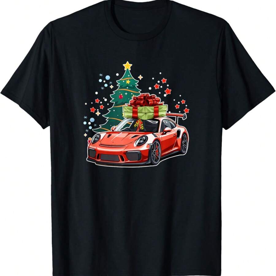 JDM Japan Christmas Theme GT3 RS Japanese Drift Car T-Shirt | SHEIN USA