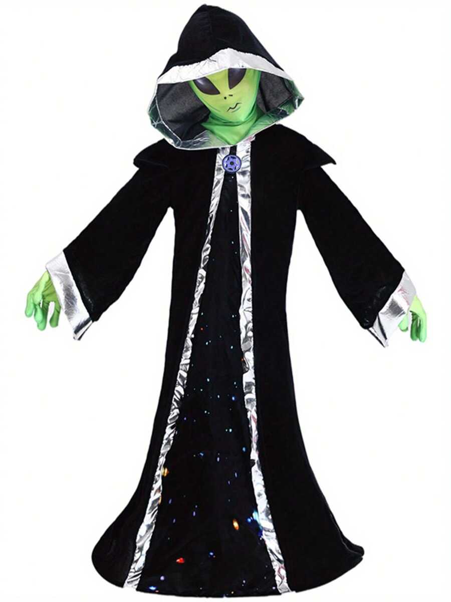 Alien Cosplay Costume, Hooded Universe Print Cloak With Headwear And ...