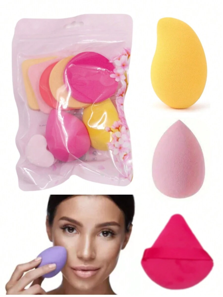 Kit Of 8 Makeup Sponges In The Shape Of A Mango, Teardrop, Beveled Cut ...