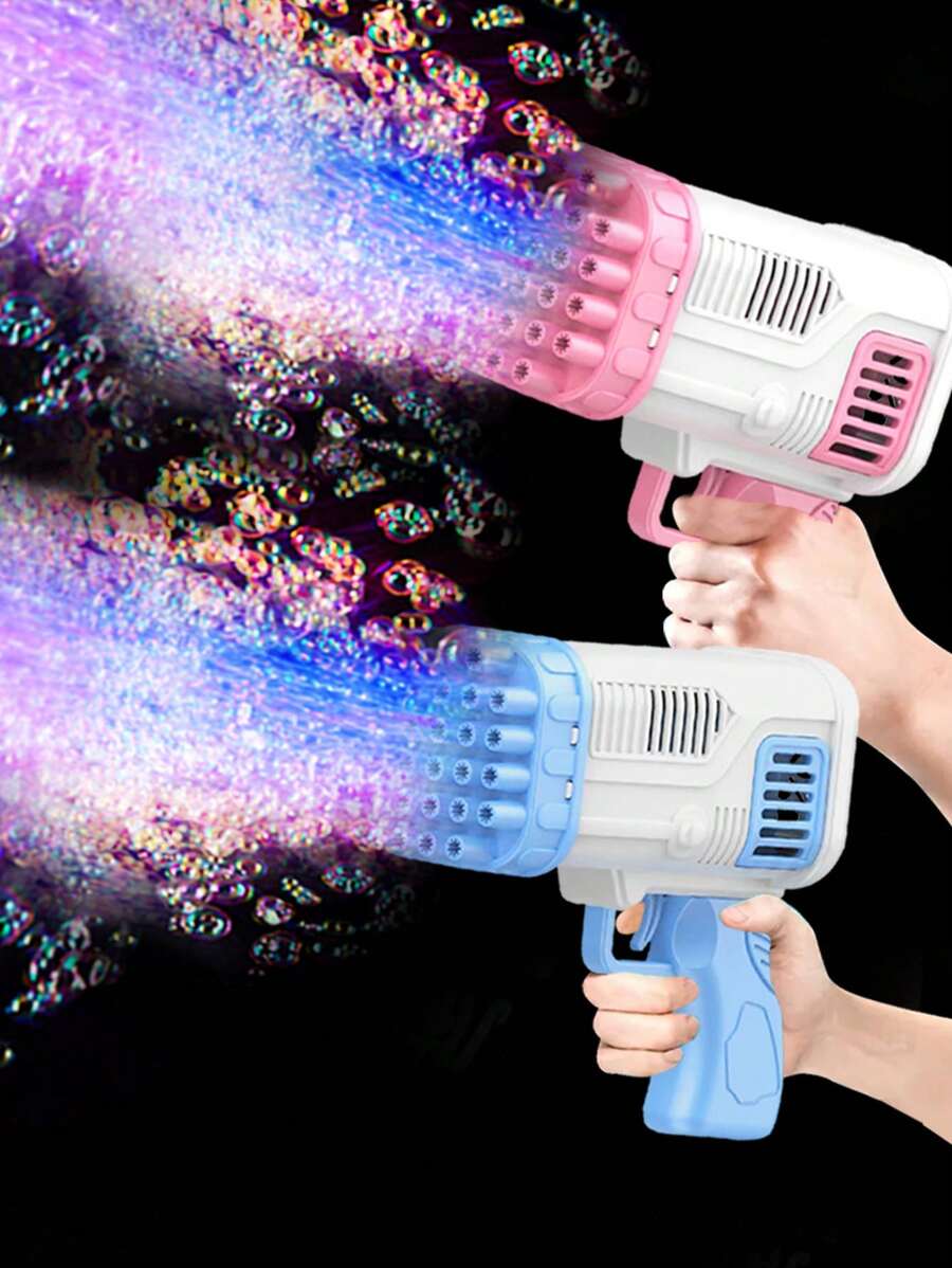 Children's Handheld 32-Hole Bubble Machine, Fully Automatic Bubble Gun ...