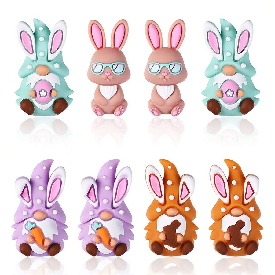 3D Silicone Beads Easter Gnome Bunny Beads Silicone Focal Beads For ...