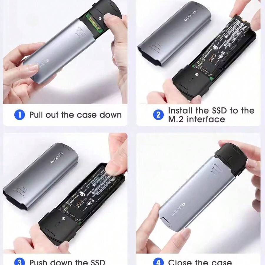 New M2 SSD Enclosure RGB Marquee 10GbPS Transfer HDD Enclosure Mobile M ...