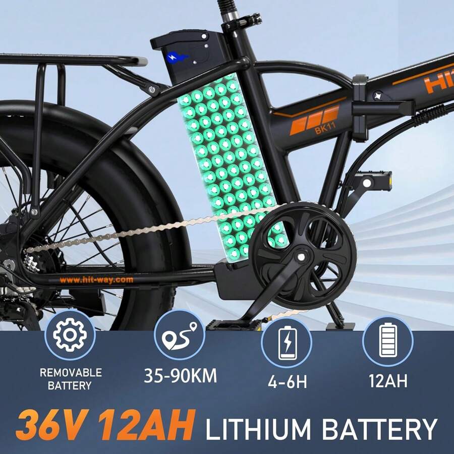 HITWAY HITWAY Elektrofahrrad mit 20*3.0 Zoll fetten Reifen ...