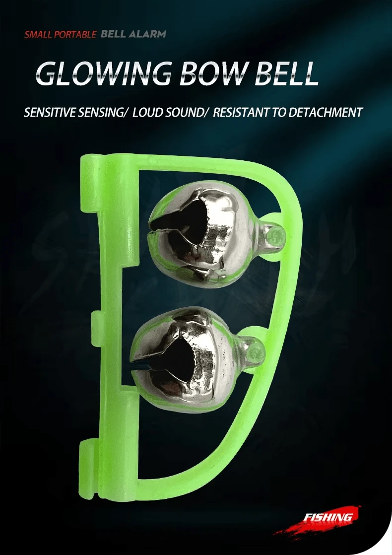 10pcs Arch Shape Fish Bite Alarms With Dual Bells, Glow In The Dark ...