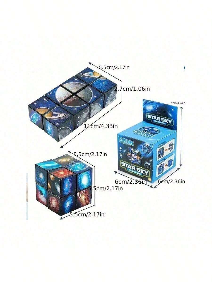 New 2025, Starry Sky Infinity Transforming Cube Magic Cube, 3D Puzzle ...