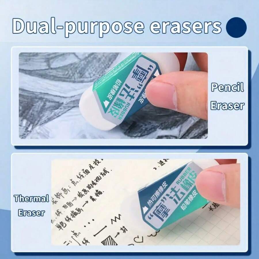 1 Double Ended Eraser, Oval, Thermoplastic Rubber, Multipurpose Ink And ...