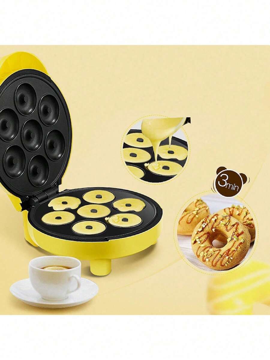 Donut Maker, Mini Donut Machine, Non-Stick Coating Makes 7 Donuts ...