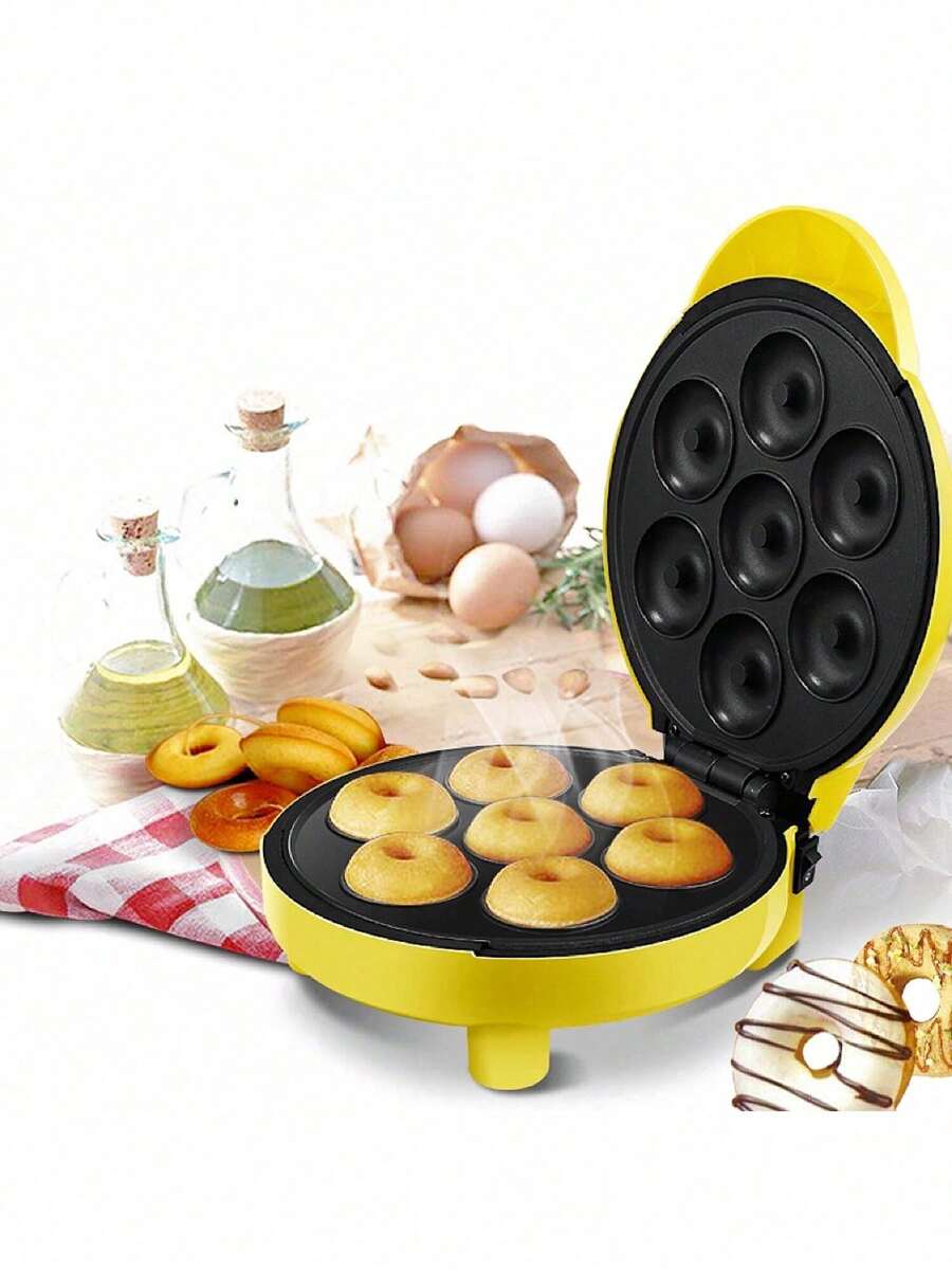 Donut Maker, Mini Donut Machine, Non-Stick Coating Makes 7 Donuts ...