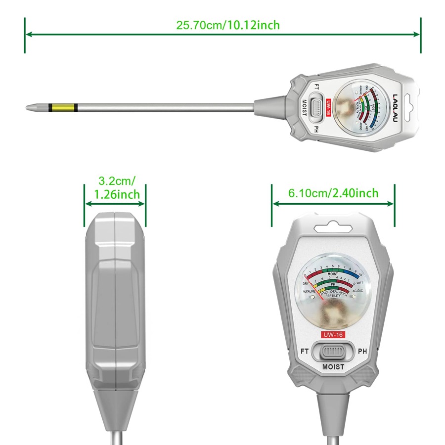 1pc 3-In-1 Soil Tester, PH Meter Sensor, Fertility Test Tool For Indoor ...
