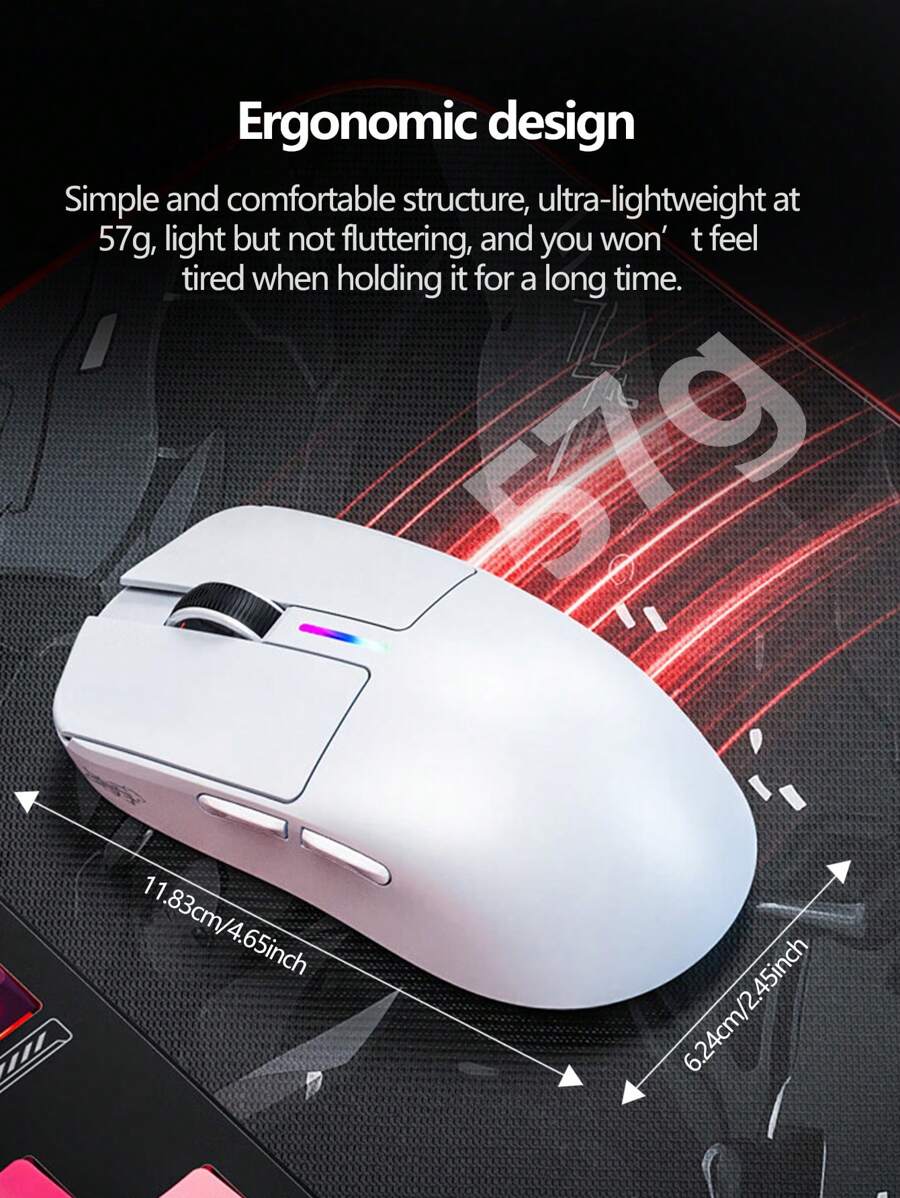 LINBAO Lingbao M6 Lightweight Gaming Wireless Mouse, Three-Mode ...