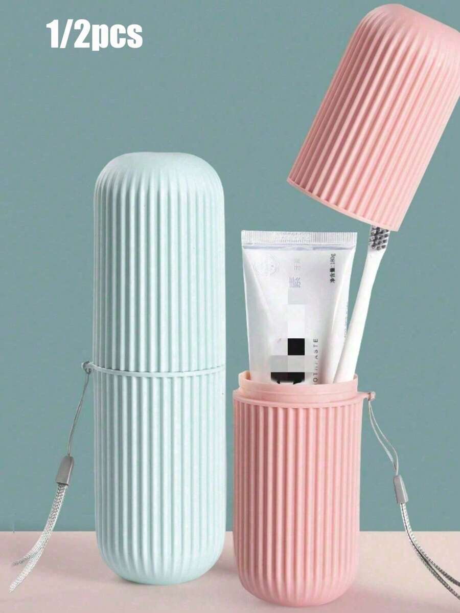 Portable Travel Toothbrush Set With Rinse Cup And Cover - Unscented ...