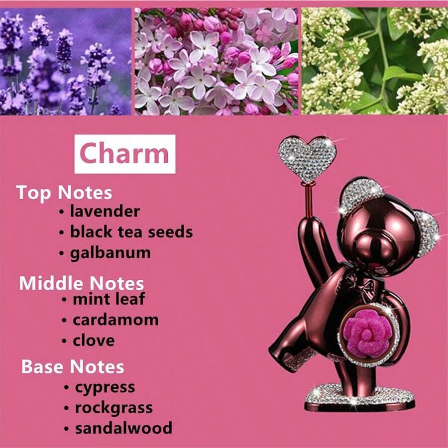 Shakeable Bear Car Air Freshener,Diamond Car Aromatherapy Diffuser,Cute ...