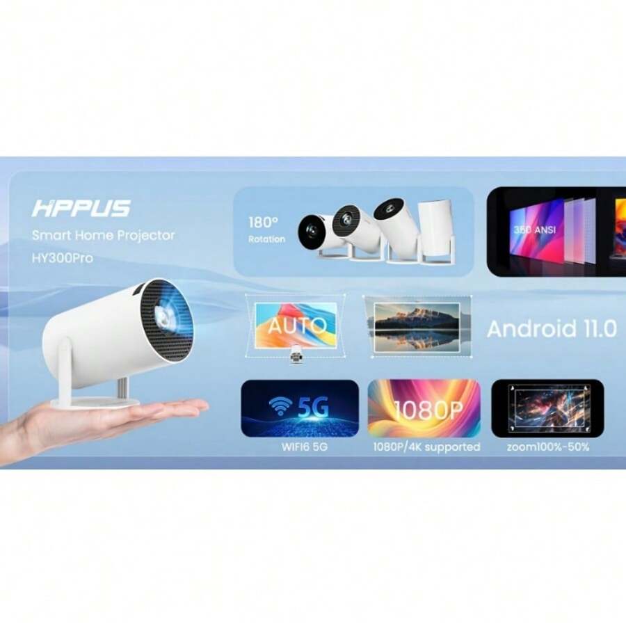 Projecteur intelligent avec Android 13.0, mini projecteur avec WiFi6 ...