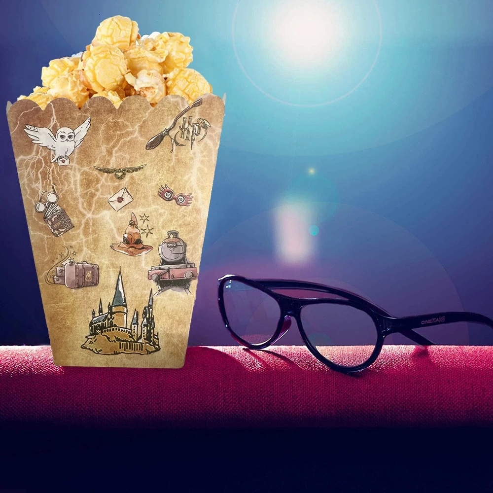 24pcs Wizard Castle Themed Owl Wizard Hat Design Paper Popcorn Boxes ...