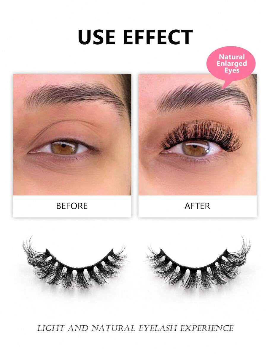 7 Pairs Natural Look Faux Mink False Lashes 3D Volume Fake Eyelashes ...