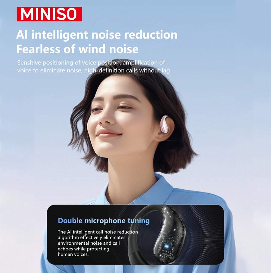 Miniso Auriculares inalámbricos X69 IA True Wireless, color rosa ...