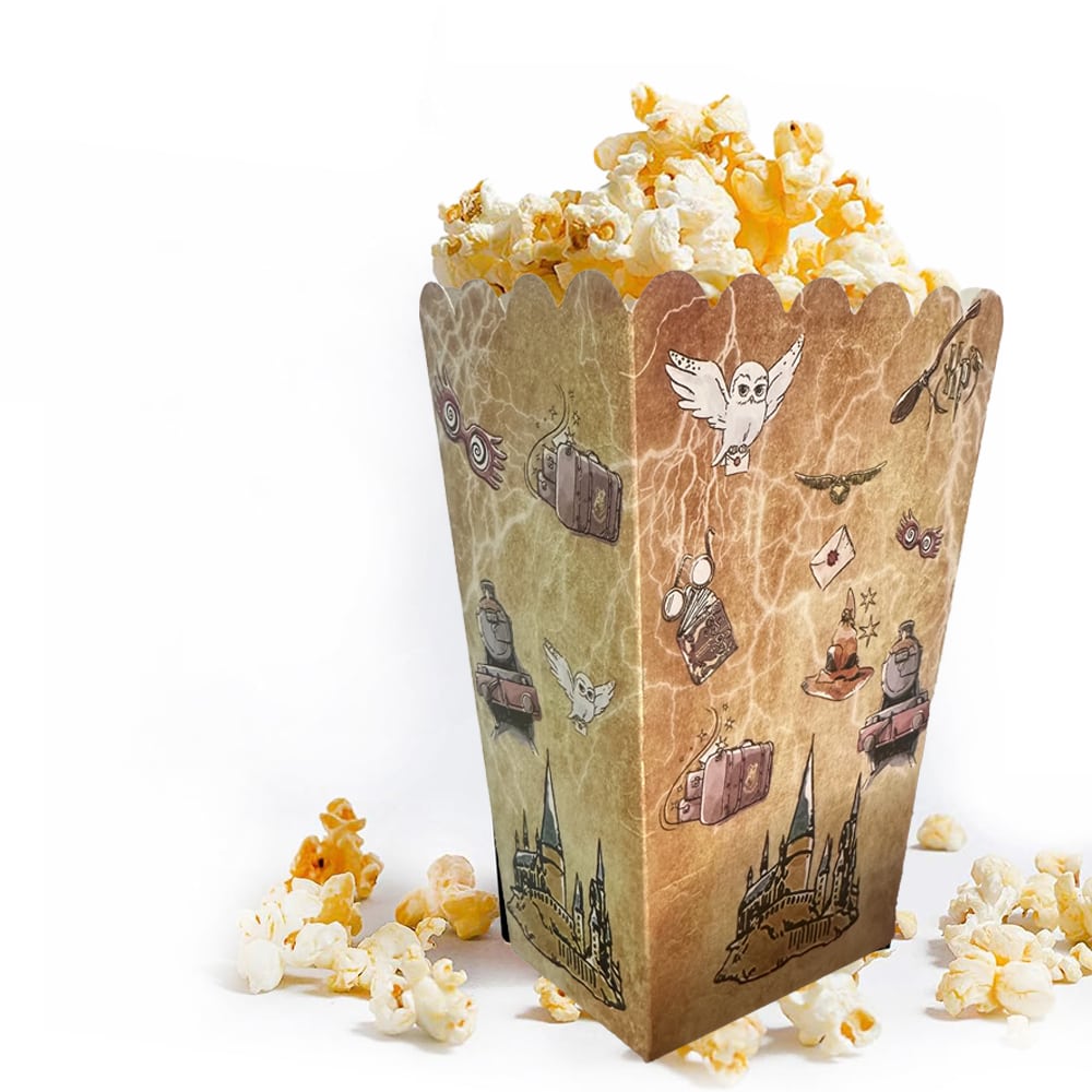 24pcs Wizard Castle Themed Owl Wizard Hat Design Paper Popcorn Boxes ...