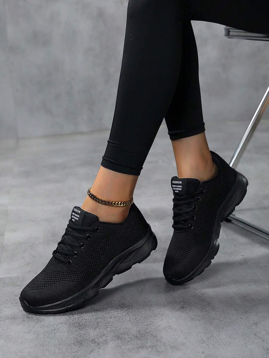 Women's Casual Breathable Lightweight Sport Shoes, Mesh Black Versatile ...