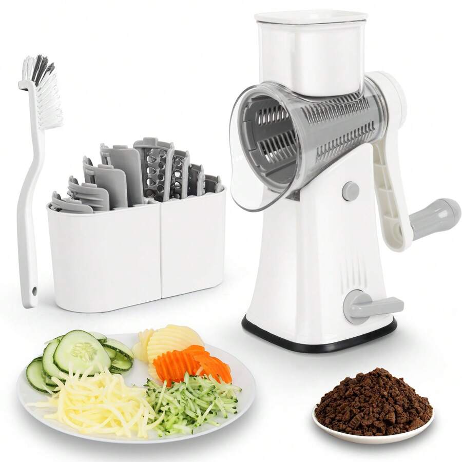 1 PC Manual Rotary Cheese Grater Grinder With 5 Interchangeable Blades ...