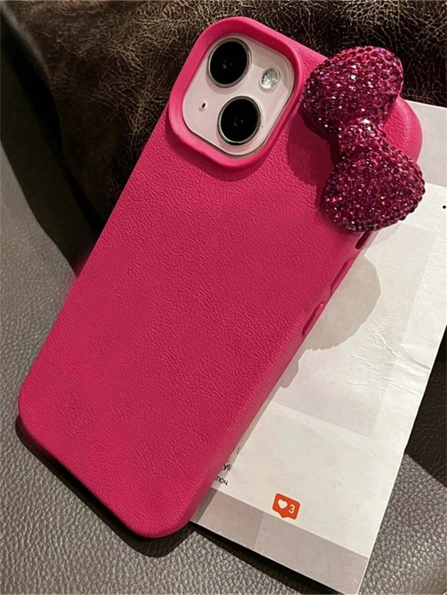 Cartoon Cute 3D Rhinestone Bow Creative Fashion Lychee Pattern Phone Case Compatible Compatible ...