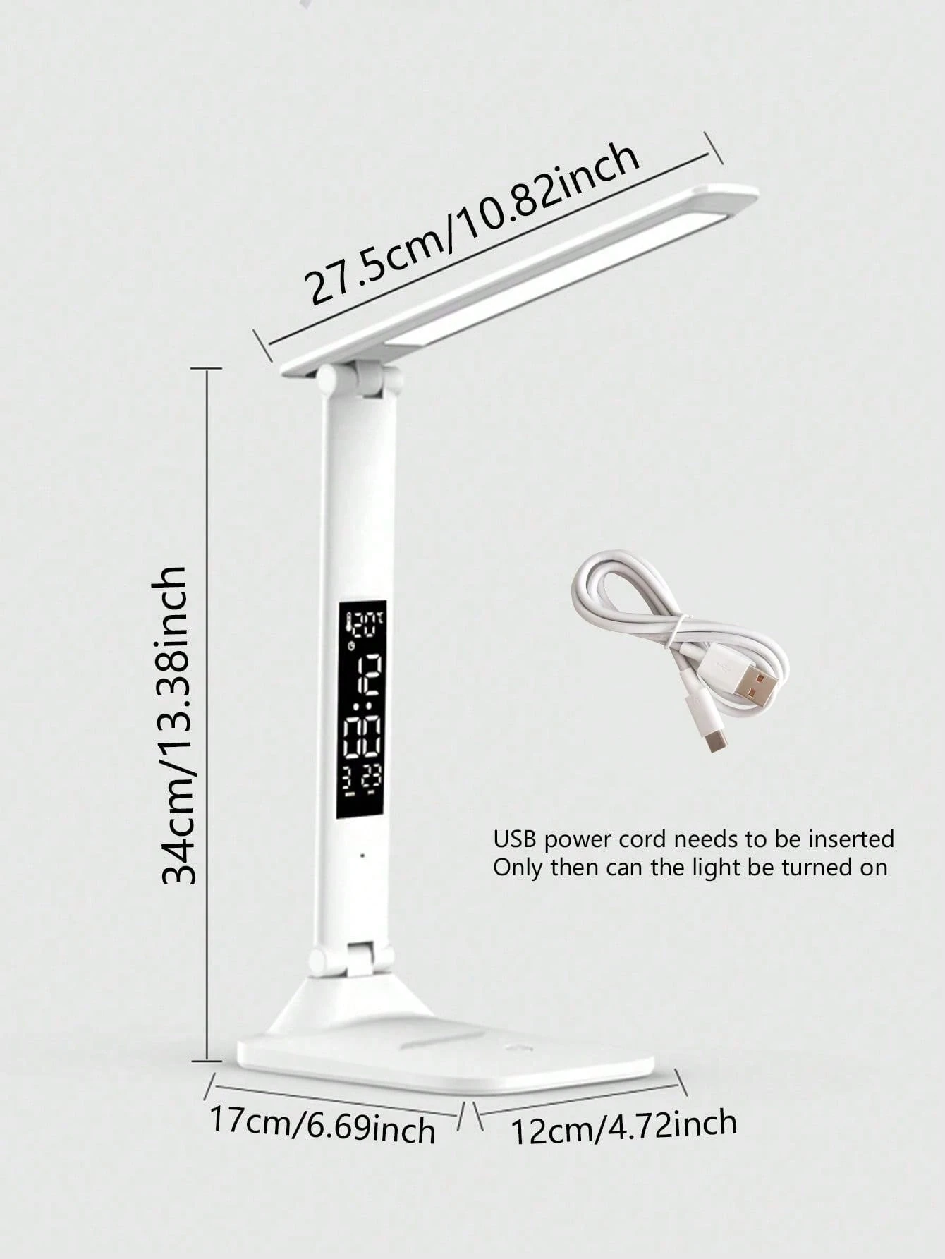 Foldable LED Desk Lamp, Touch Control Dimmable Eye-Care Light With Time ...