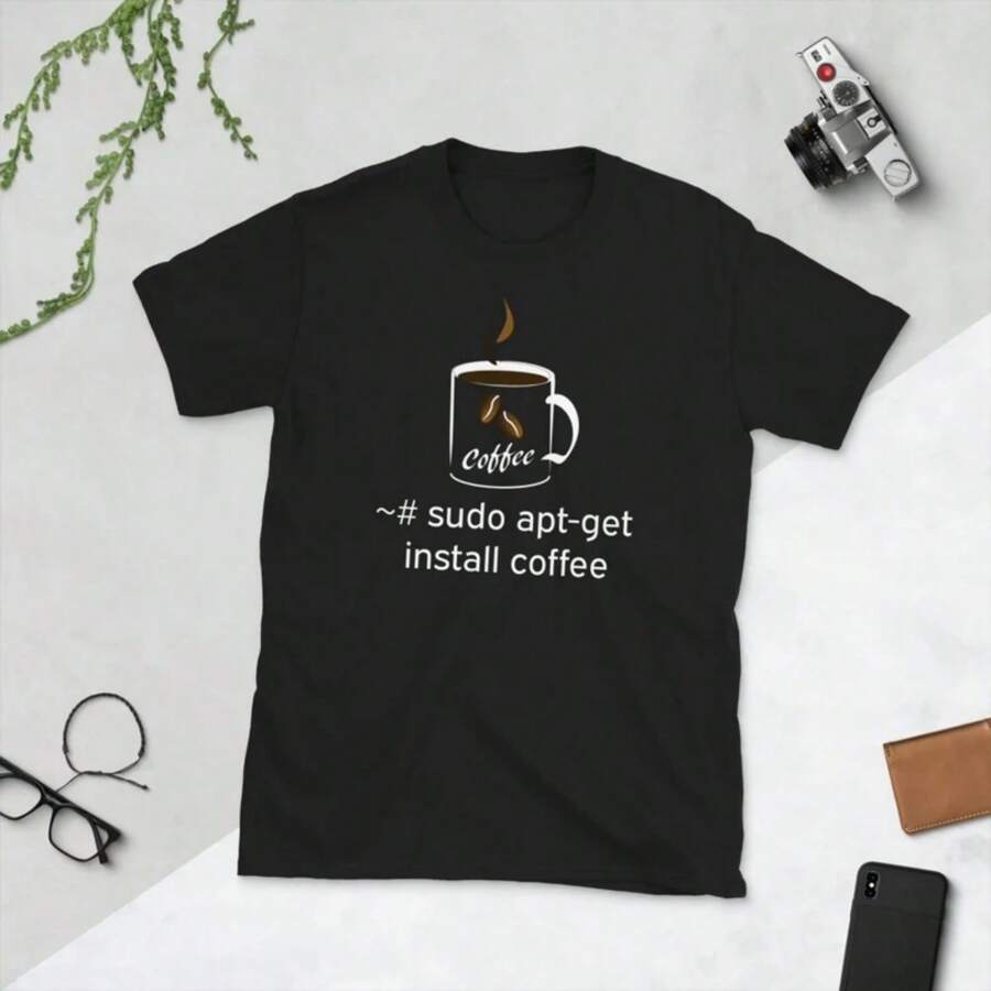 Sudo Apt-Get Install Coffee Computer Scientist Tux Linux Coding T Shirt | SHEIN USA