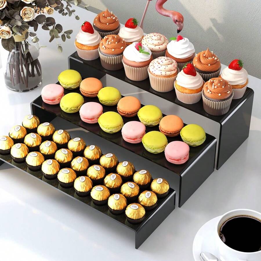 3pcs/Set Multi-Size Acrylic Transparent Display Tray Rack, Modern ...