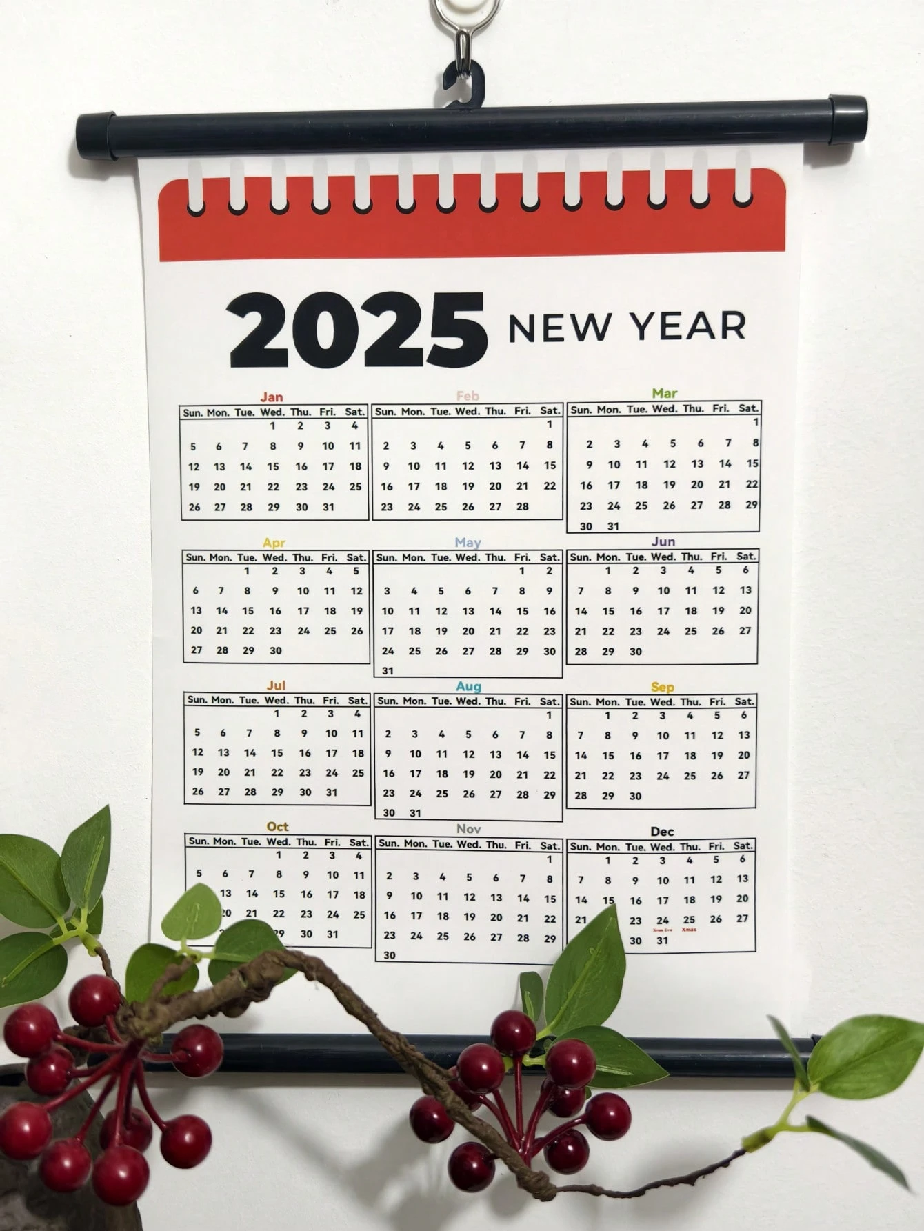 2025 Wall Calendar, Fabric Material, Simple Style, New Year Art ...